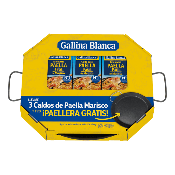 3 caldos para paella + paellera gratis GALLINA BLANCA® - ALDI