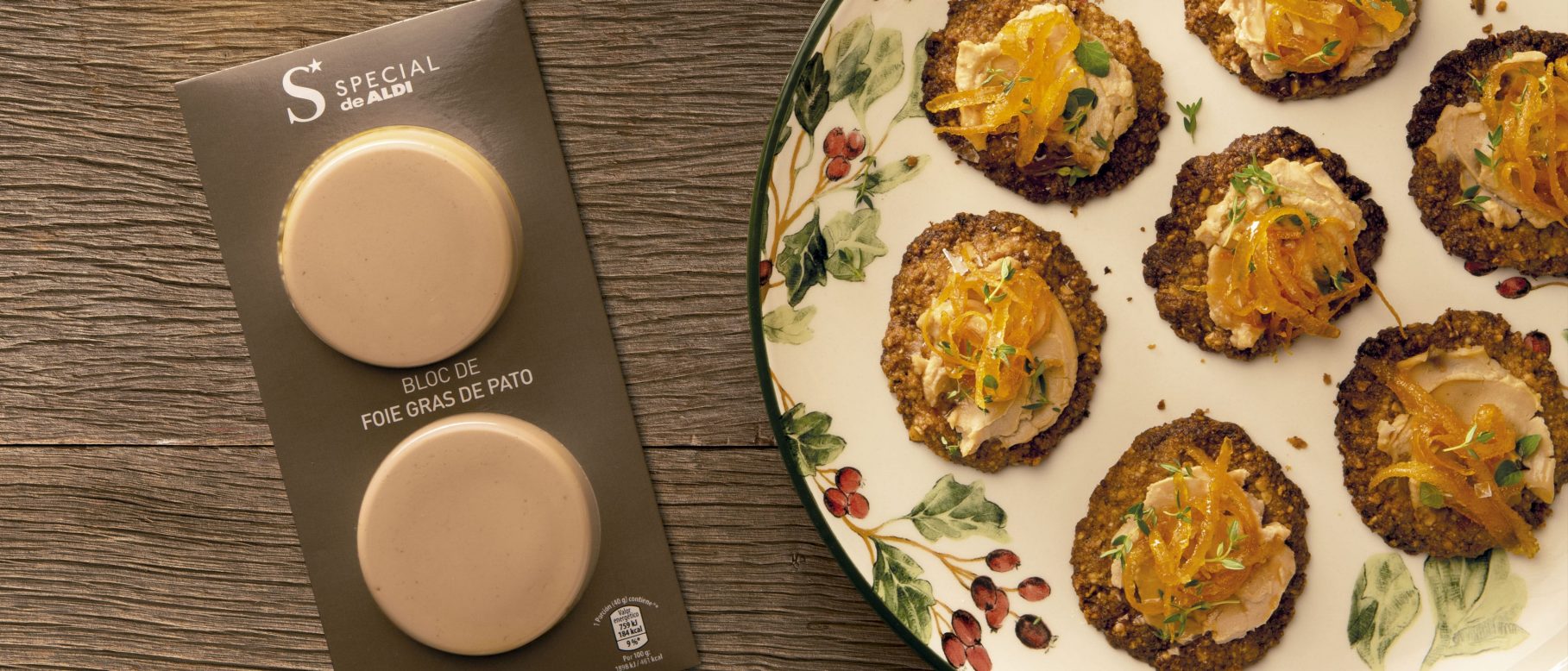 Galleta de crumble con foie | Recetas Aperitivos Navidad | ALDI ...