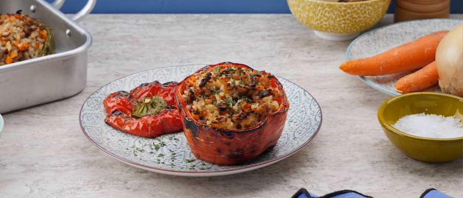 Receta de pimientos rellenos de carne y arroz - ALDI
