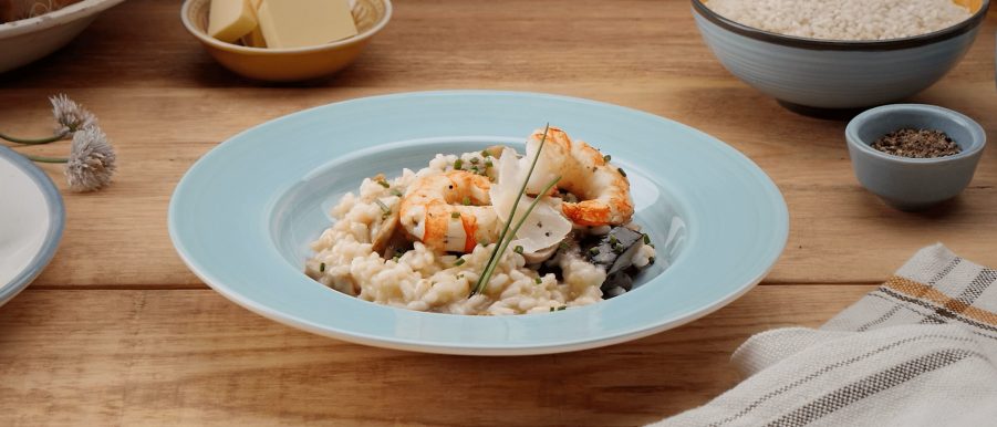Receta de risotto de setas y gambas - ALDI