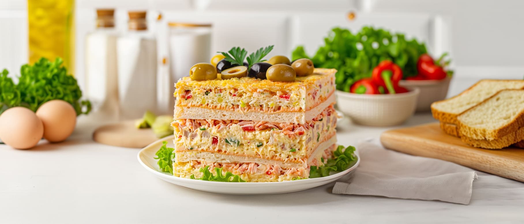 Pastel frío de verano con pan de molde - ALDI